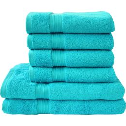 Handtuch Set Dyckhoff "Siena", blau (aqua), Obermaterial: 100% Baumwolle, Handtuch-Sets, in tollen Unifarben