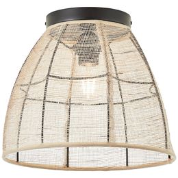 Brilliant Deckenleuchte "Tanah", schwarz (schwarz, natur), 1, &Oslash; 32cm H: 26,9cm, 1 Stk., Leuchten, 32cm schwarz/natur, Deckenlampe Deckenleuchte