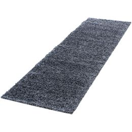 Hochflor-Läufer Ayyildiz Teppiche "Life Shaggy 1500" Gr. 12, grau, B:80cm H:30mm L:250cm, Kunstfaser, Teppiche, Langflor, uni, große Farbauswahl, robust, auch in rund