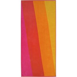 Strandtuch Dyckhoff "Sunset", rot (grenadine), B:80cm L:180cm, Frottiervelours, Baumwolle, Handt&uuml;cher, kuscheliges Velours