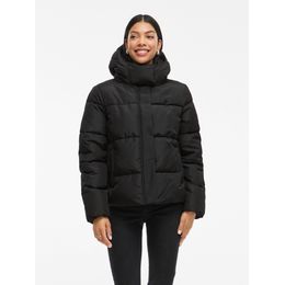 Steppjacke Vila "VIMILJA PADDED PUFFER - NOOS", Damen, Gr. 36, schwarz (schwarz beauty), Web, Obermaterial: 100% Polyester, unifarben, regular fit, Jacken Steppjacke