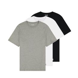 T-Shirt Wrangler "3_PACK_TEE", Herren, Gr. L, weiß grau schwarz, Jersey, Obermaterial: 100% Baumwolle, unifarben, regular fit taillenbedeckt, Rundhals, Shirts T-Shirt