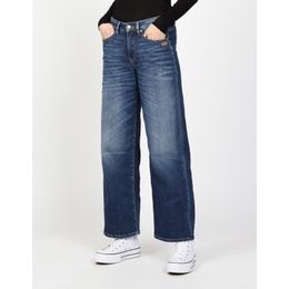 Weite Jeans Gang "94CARLOTTA", Damen, Gr. 32, N-Gr, blau (genuine indigo), Denim/Jeans, Obermaterial: 99% Baumwolle, 1% Elasthan, weit bodenlang, Jeans, weiter Fit im bodenlangen Palazzo-Style