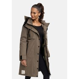 Winterjacke Marikoo "Anoukaa", Damen, Gr. L, stone braun, Obermaterial: 100% Polyester; Futter: 100% Polyester; Wattierung: 100% Polyester; Ärmelfutter: 100% Polyester, Jacken Winterjacke, langer Parka mit abnehmbarer Kapuze, Topseller