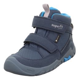 Klettboot Superfit "TRACE WMS: Mittel", Mädchen, Gr. 33, blau, Lederimitat, Polyester, Schuhe, Barfußschuh mit Wechselfußbett, Größenschablone zum Download
