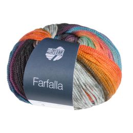 Farfalla von Lana Grossa, Orange/Gr&uuml;n/Grau/Rost/Fuchsia/Brombeer/Graublau, aus Schurwolle