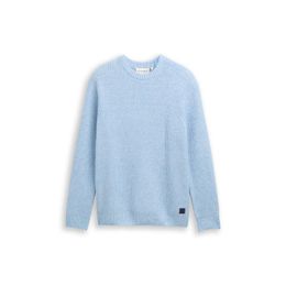 Tom Tailor Herren Strickpullover mit Wollanteil, blau, Meliert, Gr. XXL