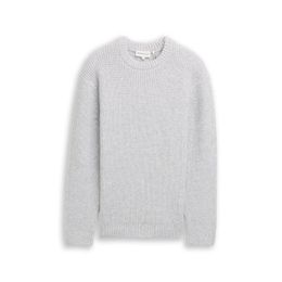 Tom Tailor Herren Strickpullover mit Wollanteil, grau, Meliert, Gr. XL
