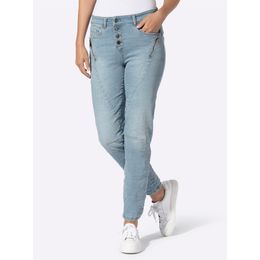 Heine Witt Damen Jeans mit Teilungsn&auml;hten, blue-bleached, Gr&ouml;&szlig;e 42