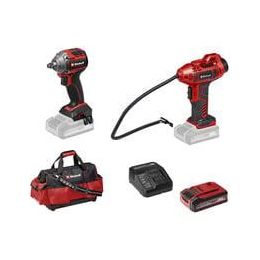 Einhell Professional Maschinen-Set TP-CW 18/260 + CE-CC 18 Kit, Schlagschrauber rot/schwarz, Li-Ionen-Akku 4,0 Ah, mit Tasche