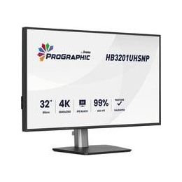 iiyama ProGraphic HB3201UHSNP-B1, LED-Monitor 80 cm (31.5 Zoll), schwarz (matt), UltraHD/4K, IPS, HDMI, DP, USB-C, USB-Hub
