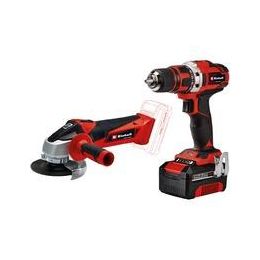Einhell Power X-Change Werkzeug-Set TE-TK 18/2 Li Kit rot/schwarz, Akku-Bohrschrauber und Akku-Winkelschleifer, Li-Ion-Akku 4,0Ah