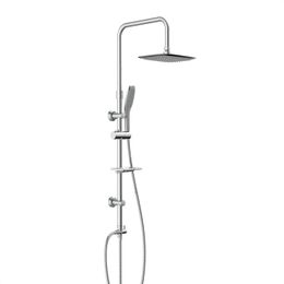 Brausegarnitur Welltime "FABIA", grau (chrom, grau), H:120cm T:46,5cm, Edelstahl, Brausegarnituren, hochwertiges &Uuml;berkopfbrause-Set