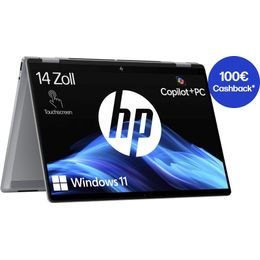 HP Convertible Notebook "OmniBook X Flip 14-fk0252ng", silber (meteor silber), 16 GB RAM 512 GB SSD, Ryzen™ AI 5, Windows11Home, Notebooks