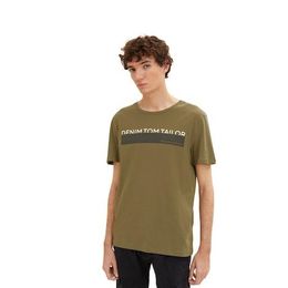 T-Shirt Tom Tailor Denim, Damen, Gr. S, bunt (marine, khaki, bordeaux), Jersey, Obermaterial: 100% Baumwolle, regular fit, Rundhals, Shirts T-Shirt, in verschiedenen Farben