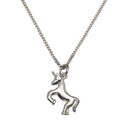 Kette mit Anh&auml;nger ZEEme "925 Silber Einhorn-Motiv", wei&szlig;, Halsketten, Jungen, 36/38cm, Silber 925 (Sterlingsilber), L: 38 B: 12mm, gl&auml;nzend, B:12mm