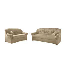 Polstergarnitur DOMO collection "Bahia zeitlos & elegantes Sofa, bequem", beige, Struktur, Inklusive Federkern, Sitzm&ouml;bel-Sets, 3-Sitzer & 2-Sitzer-Set