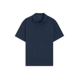 Poloshirt BOSS Orange "Pe", Herren, Gr. XXL, blau (open blau466), Frottee, Obermaterial: 100% Baumwolle, unifarben, regular fit hüftlang, V-Ausschnitt, Shirts, aus Frottee-Qualität