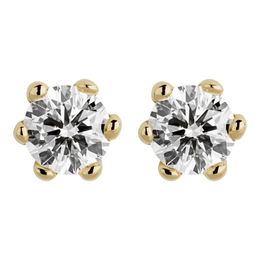 Paar Ohrstecker OROLINO "Gold 585 mit 2 nat&uuml;rlichen Brillanten zus. 0,25ct.", gelb (gelb, wei&szlig;), Ohrringe, Damen, one-size, 0,25 SI = kleine Einschl&uuml;sse, Gold