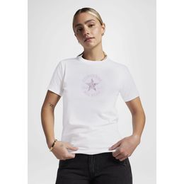 T-Shirt Converse "FLORAL CHUCK TAYLOR T-SHIRT", Damen, Gr. M (38), wei&szlig;, Obermaterial: 100% Baumwolle, Shirts T-Shirt