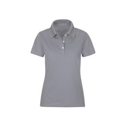 Poloshirt TRIGEMA "TRIGEMA Poloshirt", Damen, Gr. L, grau (cool, grau), 100% Baumwolle, Basic, Shirts