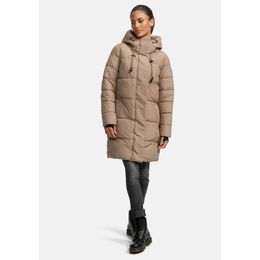 Winterjacke Marikoo "Kaituu XVI", Damen, Gr. 6XL, grau (taupe grau), Obermaterial: 100% Polyester; Innenseite: 100% Polyester; Futter: 100% Polyester; Wattierung: 100% Polyester, Jacken Winterjacke, mit gro&szlig;er Kapuze, Topseller