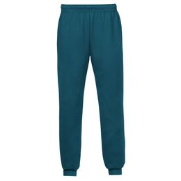Sweathose TRIGEMA "TRIGEMA Jogginghose", Damen, Gr. L, US-Gr&ouml;&szlig;en, blau (petrol), 70% Baumwolle, 30% Polyester, Hosen Sweathose