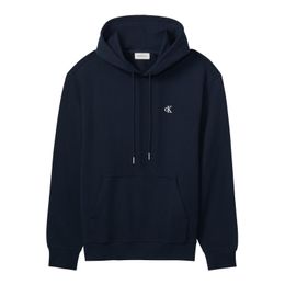 Sweatshirt Calvin Klein Jeans "MONOGRAM HOODIE", Herren, Gr. L, schwarz sapphire, Sweatware, Obermaterial: 100% Baumwolle, unifarben, regular fit normal, Rundhals, Bündchen, Sweatshirts Sweatshirt, regular fit, Kapuze, Logostickerei