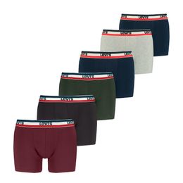 Levi's Boxershorts LEVI'S "LEVIS MEN SPRTSWR LOGO BOXER BRIEF ORG CO 6P ECOM", Damen, Gr. L, colour combo, Obermaterial: 95% Baumwolle, 5% Elasthan, k&ouml;rpernah, Unterhosen, mit breitem Logobund