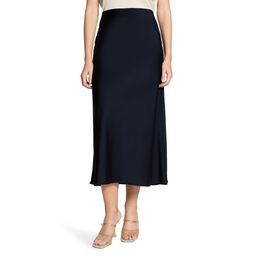 Maxirock Vera Mont "Damen wadenlang", Damen, Gr. 36, blau (night sky), Satin, Obermaterial: 100% Polyester, gerade lang, R&ouml;cke Maxirock, Material