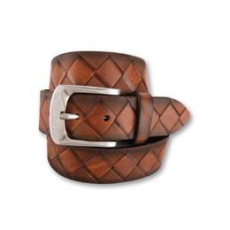 Bernd G&ouml;tz Lederg&uuml;rtel BERND G&Ouml;TZ, Herren, Gr. 105, braun (cognac), Leder, unifarben, G&uuml;rtel Lederg&uuml;rtel, mit Flechtoptik