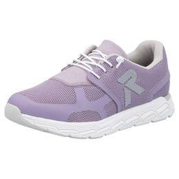 Slip-On Sneaker RIEKER SPORT "Preston", Damen, Gr. 42, lila (viola), Nubuklederimitat, Textil, Schuhe, Freizeitschuh, Halbschuh, Schlupfschuh mit Gummizug