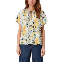 s.Oliver RED LABEL Bluse in Wei&szlig;/ Gelb/ Hellblau - 70% | Gr&ouml;&szlig;e 36 | Damen-blusen