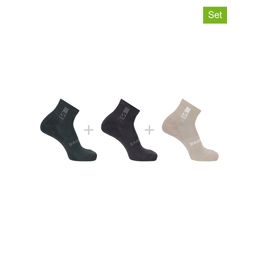 SALOMON 3er-Set: Funktionssocken "Everyday Crew" in Grau/ Schwarz/ Beige - 28% | Gr&ouml;&szlig;e 39-41 | Damen-outdoor-ausruestung