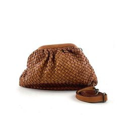 Amara Leder-Clutch "Miller" in Hellbraun - (B)35 x (H)23 x (T)8 cm - 75% | Damen-taschen