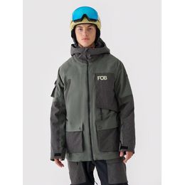 4F Ski-/ Snowboardjacke in Khaki/ Grau - 64% | Gr&ouml;&szlig;e S | Herren-outdoorjacken
