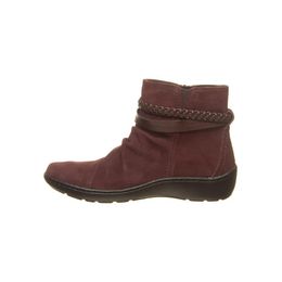Clarks Leder-Ankle-Boots in Bordeaux - 78% | Größe 37 | Stiefeletten