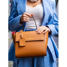 Victor & Hugo Paris Leder-Henkeltasche "Nael" in Camel - (B)26,5 x (H)21 x (T)8,5 cm - 69% | Damen-taschen
