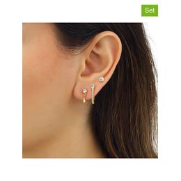 Miu Silver 3er-Set: Vergold.Ohrringe mit Edelsteinen - 66% | Schmuck
