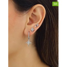 Miu Silver 3er-Set: Silber-Ohrringe mit Edelsteinen - 64% | Schmuck