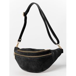 Anna Morellini Leder-Brustbeutel "Carola" in Schwarz - (B)32 x (H)16 x (T)9 cm - 79% | Damen-koffer-reisegepaeck