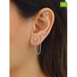 Miu Silver 3er-Set: Silber-Ohrringe mit Edelsteinen - 68% | Schmuck
