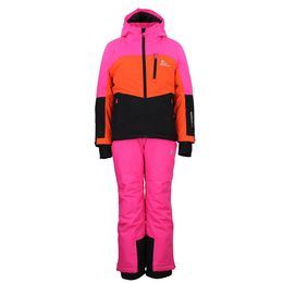Peak Mountain 2tlg. Ski-/ Snowboardoutfit "Fabiola" in Fuchsia/Orange/Schwarz - 68% | Größe 128 | Kinder-outdoor-jacken