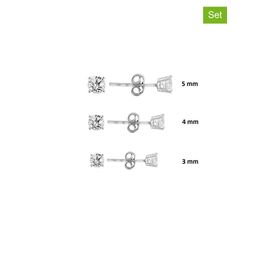 Miu Silver 3er-Set: Silber-Ohrstecker mit Edelsteinen - 68% | Schmuck
