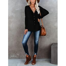 Milan Kiss Cardigan in Schwarz - 52% | Gr&ouml;&szlig;e XL | Damen-pullover-cardigans