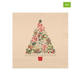ppd 2er-Set: Servietten "Merry Greetings" in Beige - 2x 20 Stück - 22% |
