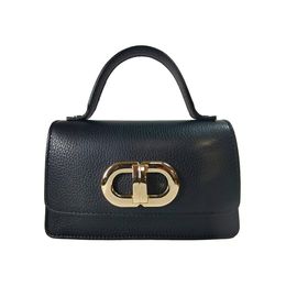 ORE10 Leder-Henkeltasche "Saver" in Schwarz - (B)20 x (H)20 x (T)7 cm - 77% | Damen-taschen