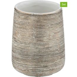 Wenko 2er-Set: Zahnputzbecher "Fedio" in Gold - (H)11 x &Oslash; 8 cm - 36% | Badezimmer-accessoires