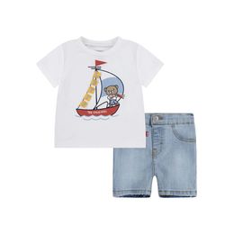 Levi's Kids 2tlg. Outfit in Weiß/ Blau - 52% | Größe 80 | Baby-shirts