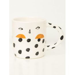 The Wild Hug Tasse "Dotted Face" in Wei&szlig;/ Schwarz - (H)10 x &Oslash; 9 cm - 16% | Gedeckter-tisch